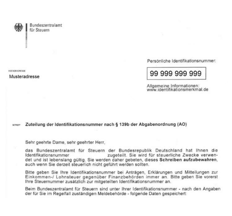 Tax identification number in Germany (IdNr vs. Steuer-ID)